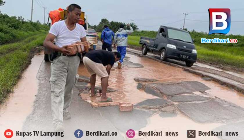 Berdikari - Anggaran Perbaikan Jalan Rusak di Lampung Tahun 2024 Sebesar Rp 475,4 Miliar