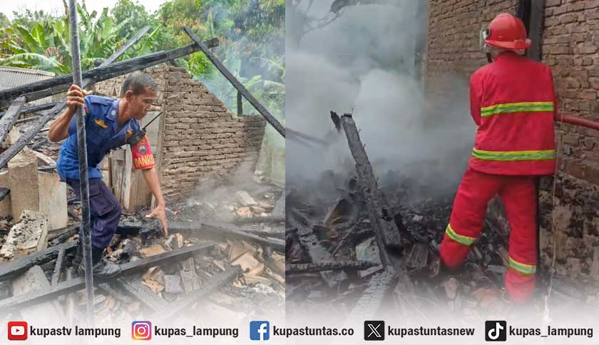 Berdikari - Kebakaran Hebat Landa Dua Rumah di Ketapang Lamsel, Kerugian Ditaksir Rp80 Juta